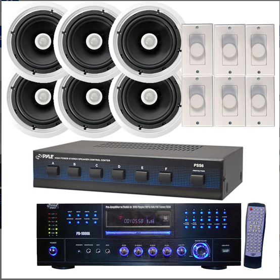 Pyle ~ PD1000A 4 Channel Pre Amplifier Receiver and speakers– All.This ...